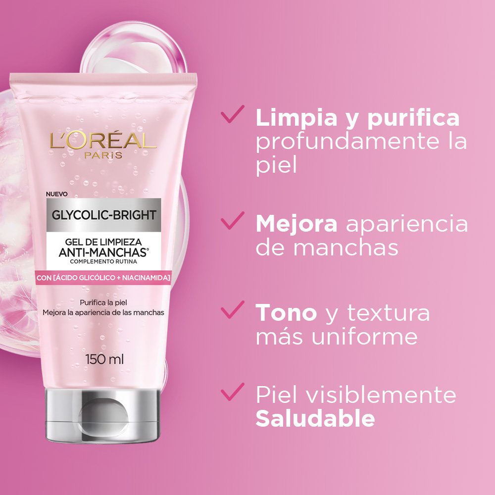 Glycolic-bright Gel de limpieza purificante Anti-manchas.