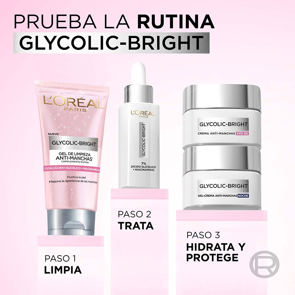 Nueva Glycolic-bright crema día FPS 30 Anti-manchas