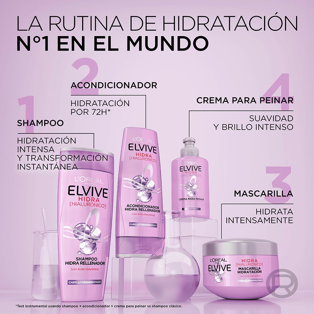 Gama de productos Elvive Hidra Hialuronico Cuidado del cabello Tratamiento 3 en 1 | L'Oréal Paris