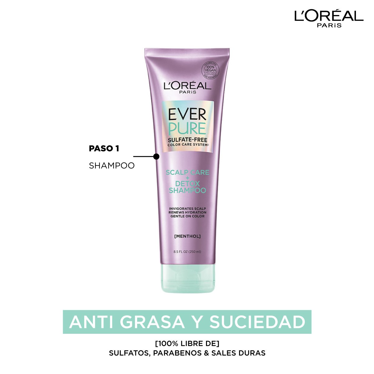 Ever Pure Scalp Care + Detox Shampoo de L´Oréal Paris