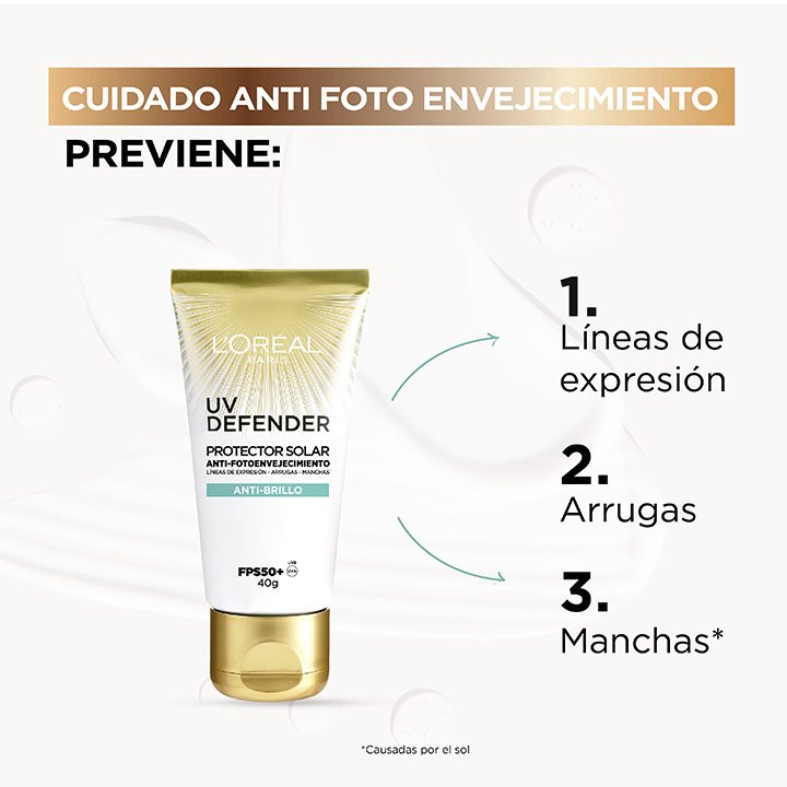 UV Defender Cuidado Facial Anti-Fotoenvejecimiento Anti-brillo