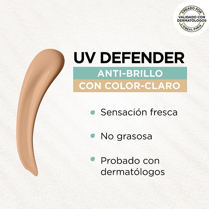 UV Defender Cuidado Facial Anti-Fotoenvejecimiento Anti-brillo Tono Claro